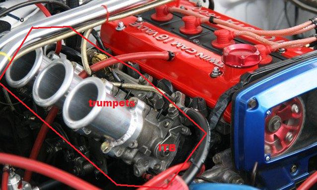 oldskoolparts: 4AGE 20v Silvertop ITB & Velocity Stack (trumpets) for Sale