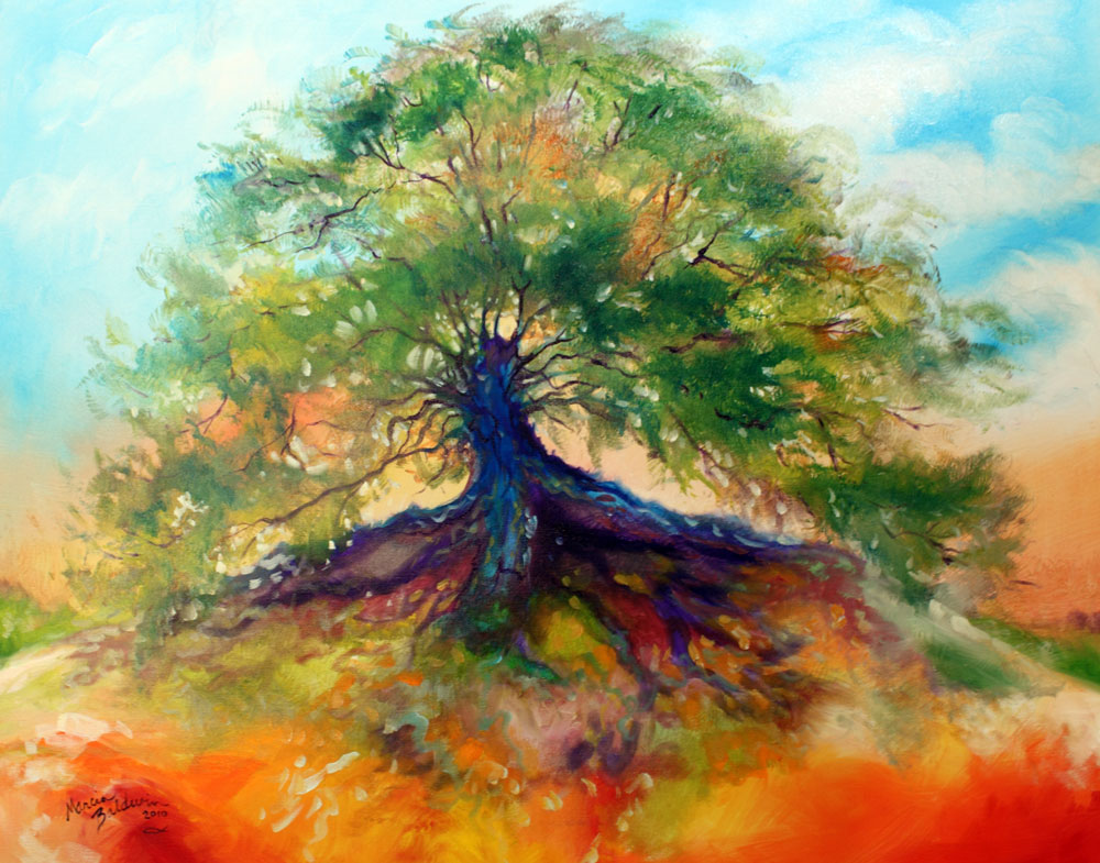 American Art Moves!: TREE of LIFE OLD OAK TREE a COMMISSIONED ORIGINAL ...
