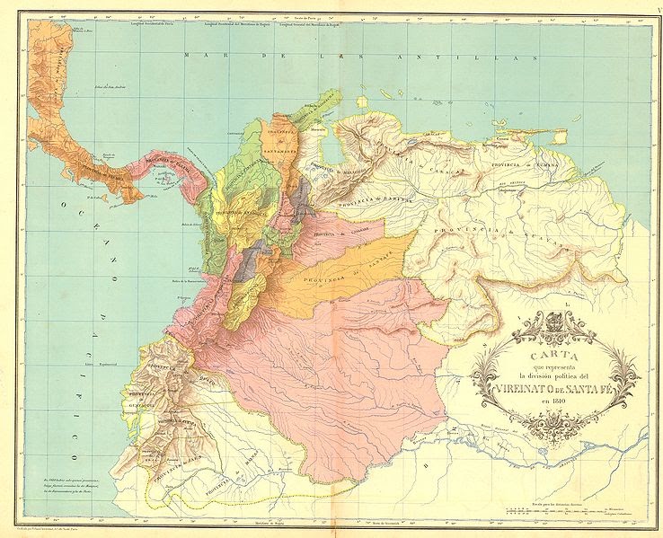 200 años de honor y gloria: Mapa de la Gran Colombia, 1810