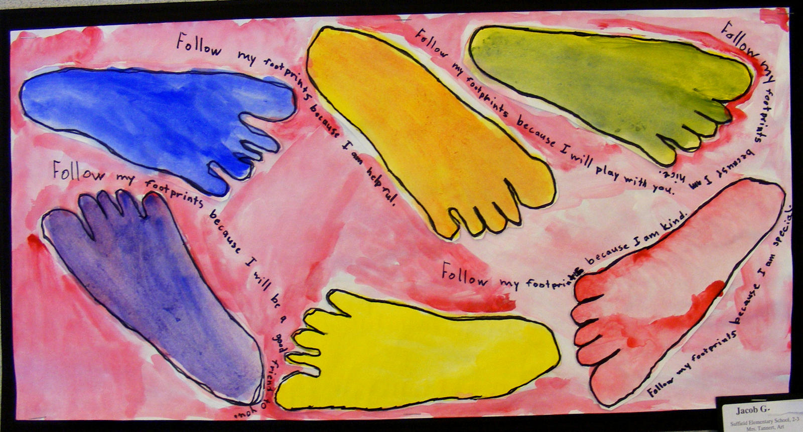 Suffield Elementary Art Blog!: Footprints Worth Following Paintings