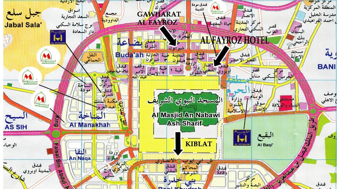 Menjadi Tetamu Allah: Map : Madinah - Al Fayroz Hotel / Gawharat Al ...
