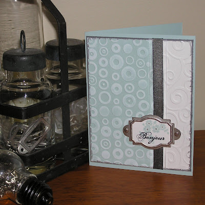 Mel Stampz: Quick Cuttlebug Card: Two tone cuttlebuggin'