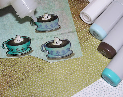 Mel Stampz: Chef Ian Tea Cup card (+ embossing ribbon with no starch)