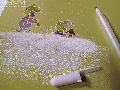 Mel Stampz: snowy embossing--PGP Winter Wonderland hat box