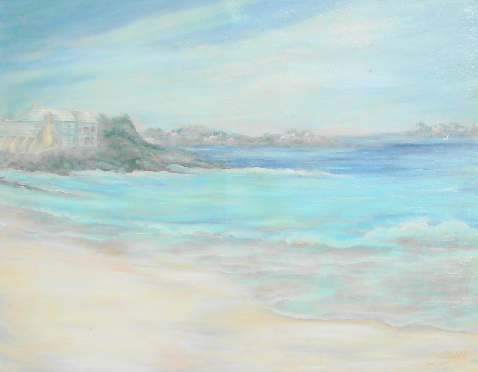 O'Shields Fine Art Daily Paintings: Bermuda Pink Sands Oil Seascape ...