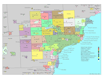 Genuinely Sarcastic: Metro Detroit Public High School Football Map
