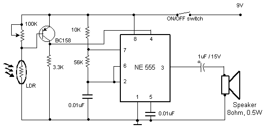 Rangkaian Sensor Cahaya with IC NE555 | KingkyShared