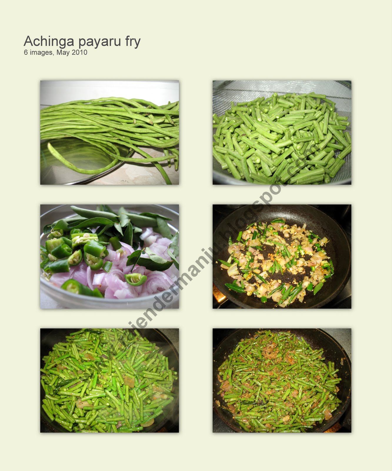 Life is beautiful !!!: Pachai karamani poriyal / Achinga payaru thoran ...