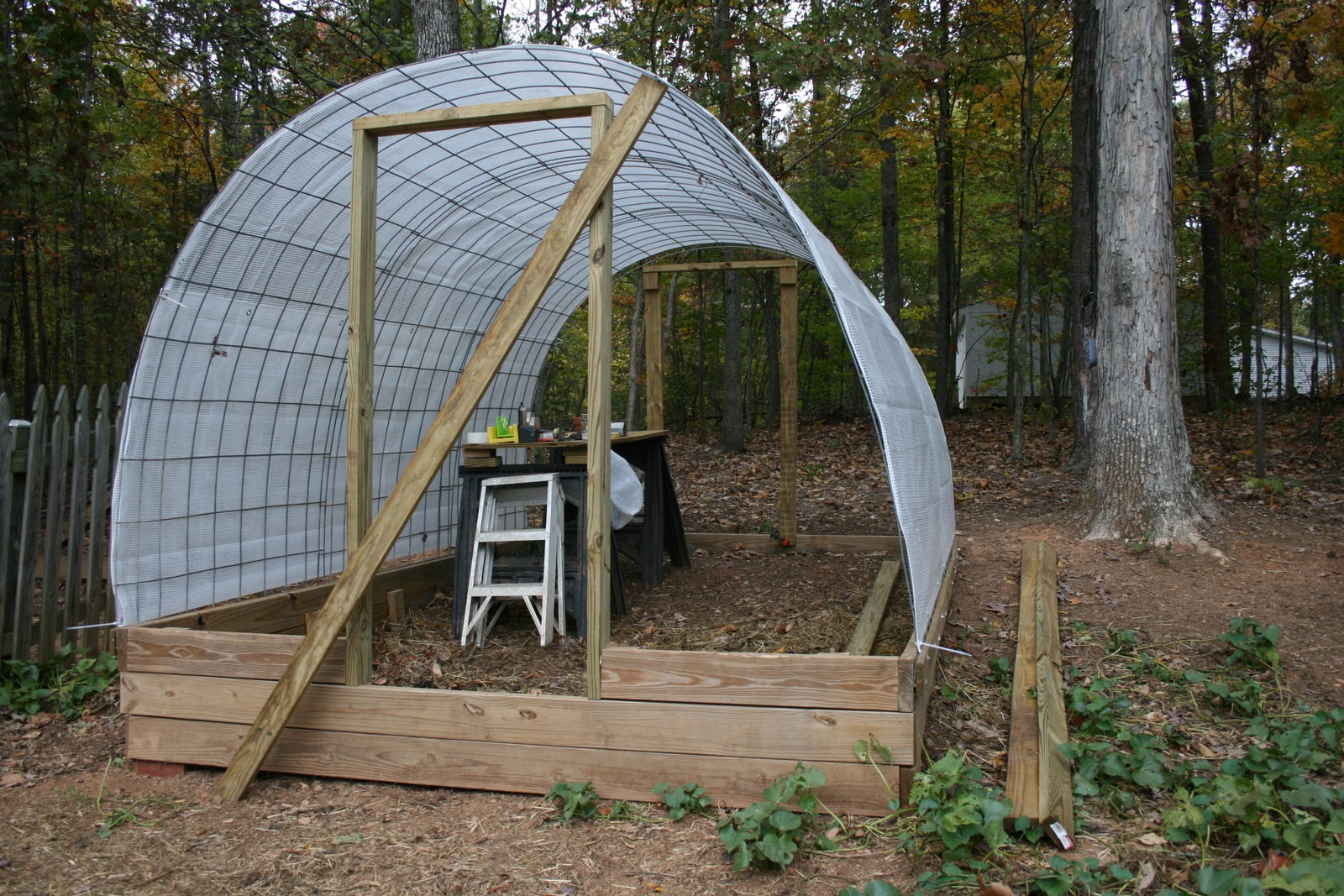 A Tiny Homestead: Building a permanent greenhouse with cattle panels ...