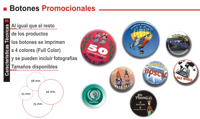 Creative - ARTICULOS PUBLICITARIOS: Botones Promocionales con tu logo