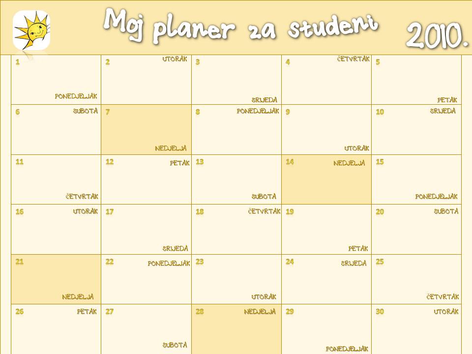 Zlatna djeca: Tjedni i mjesečni planeri