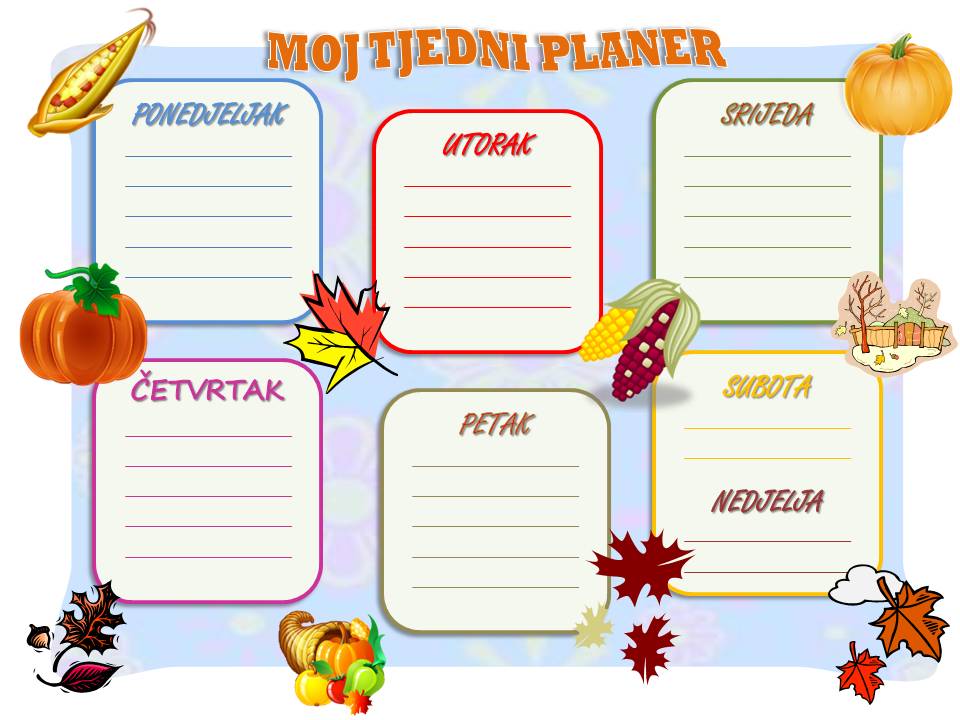 Zlatna djeca: Tjedni i mjesečni planeri