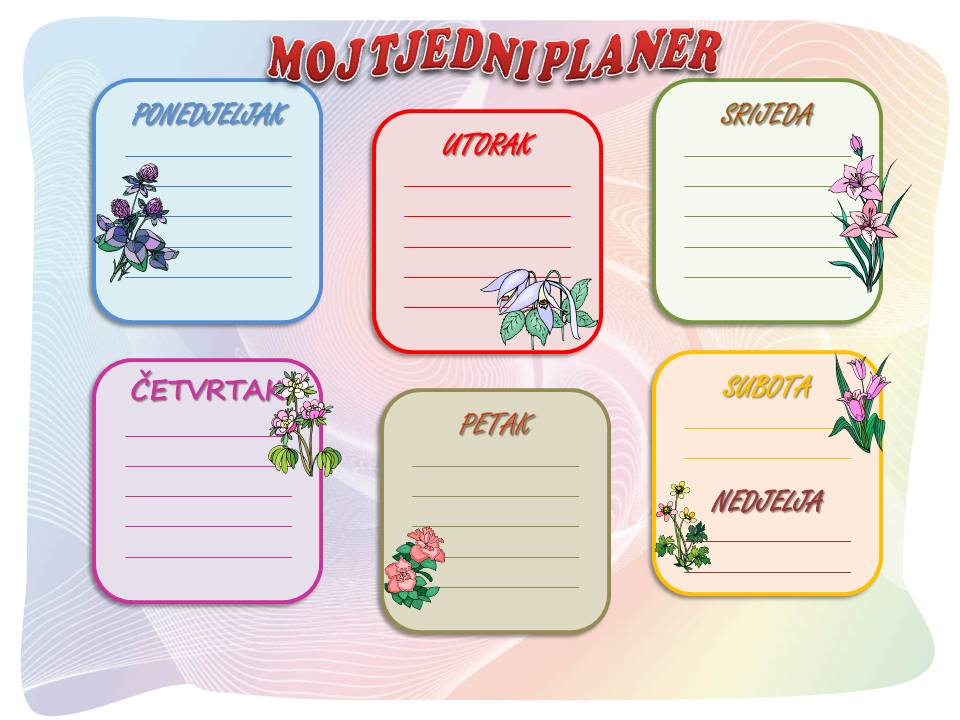 Zlatna djeca: Tjedni i mjesečni planeri