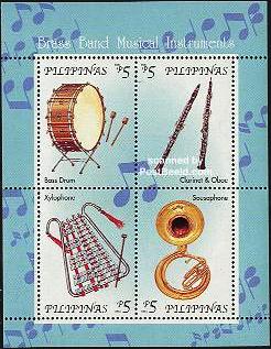The Philippine Brass Band Musical Instruments on Stamps