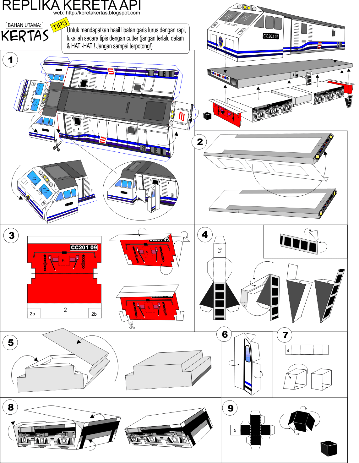 10+ Kerajinan Kertas Lipat Kereta Api