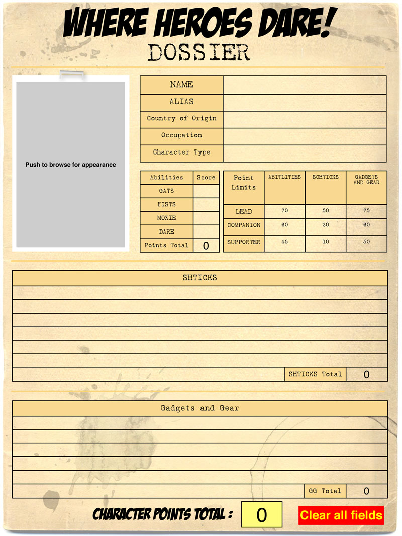 Where Heroes Dare! Dossier