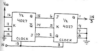 Circuit Electronics: circuit 4027 divide by 3 counter