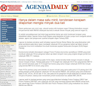 MAJALAH WISEL: Agenda Daily: Seleweng Kenderaan Kerajaan Negeri