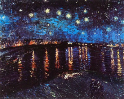 Phoebeeeee: Interpretation of the Starry Night Over Rhone by Van Gogh