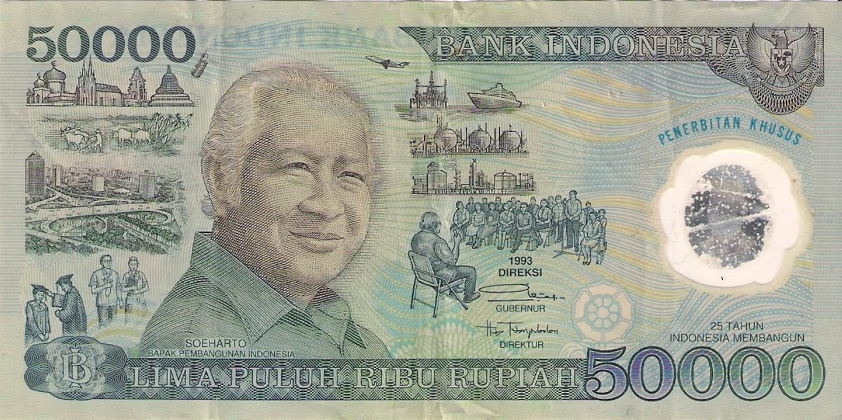 Uang Kertas Kuno: Uang Kuno Polymer 50 Ribu Pak Harto