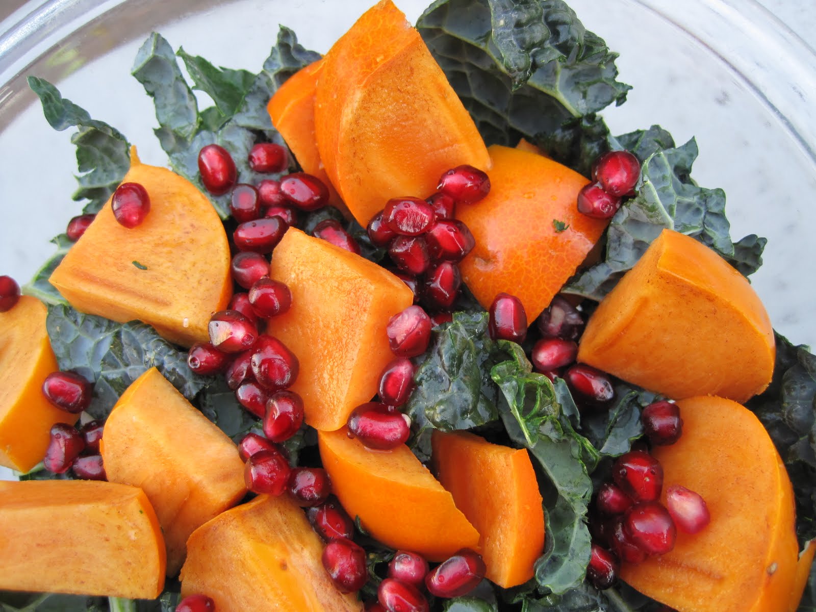 Kale, Pomegranate and Persimmon Salad | Root Simple