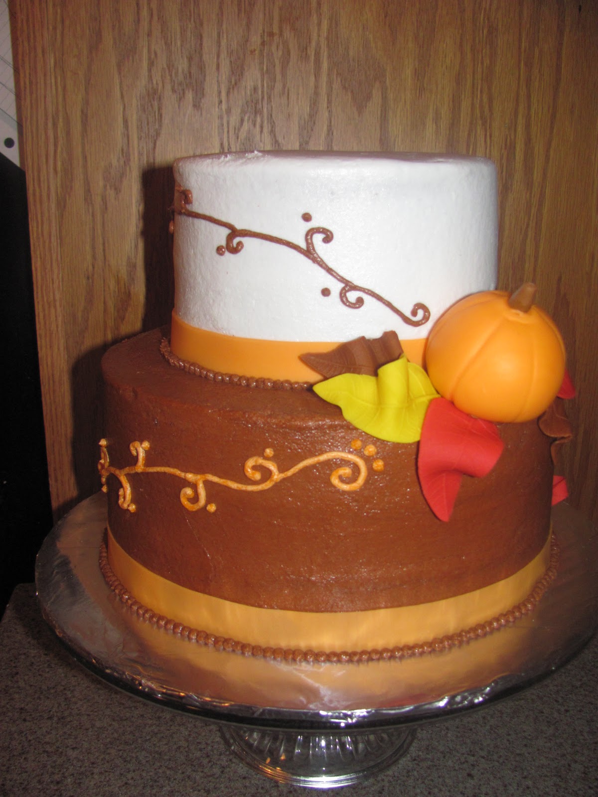 Copper Top Cakery, LLC (formerly Soror Sweets): Fall Wedding 2-Tiered Cake