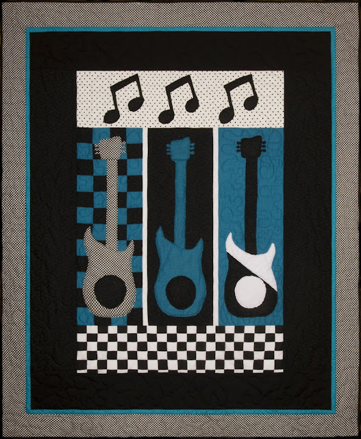 Music Quilt Patterns "Guitar" - Parties and Patterns