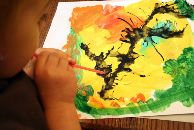 Renaissance: Straw Painting~ Fall Trees