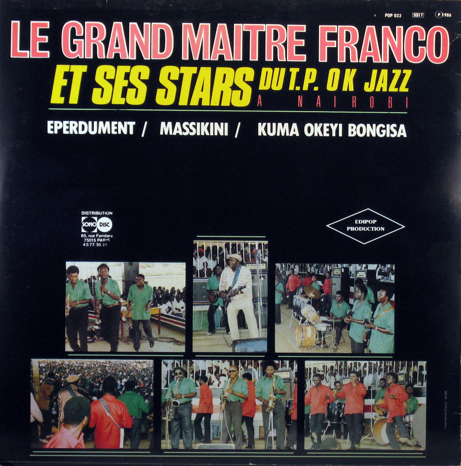 Franco et TPOK Jazz Restored: A Nairobi (1986) Edipop 033