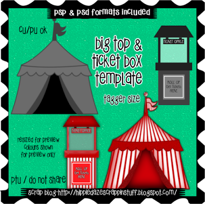 Hippiedaze Scrappin' Stuff: Big Top & Ticket Box Templates