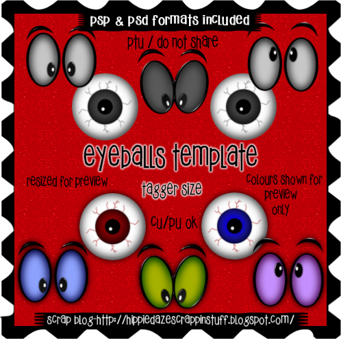 Hippiedaze Scrappin' Stuff: Eyeballs CU Template