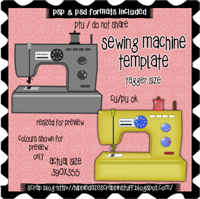 Hippiedaze Scrappin' Stuff: Sewing Machine CU Template