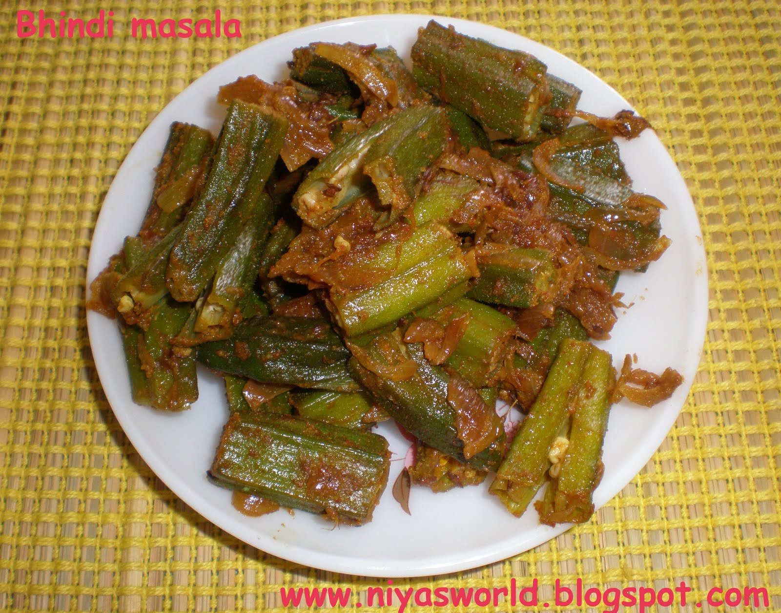 Niya's World: Spicy Bhindi Fry or Bhindi Masala