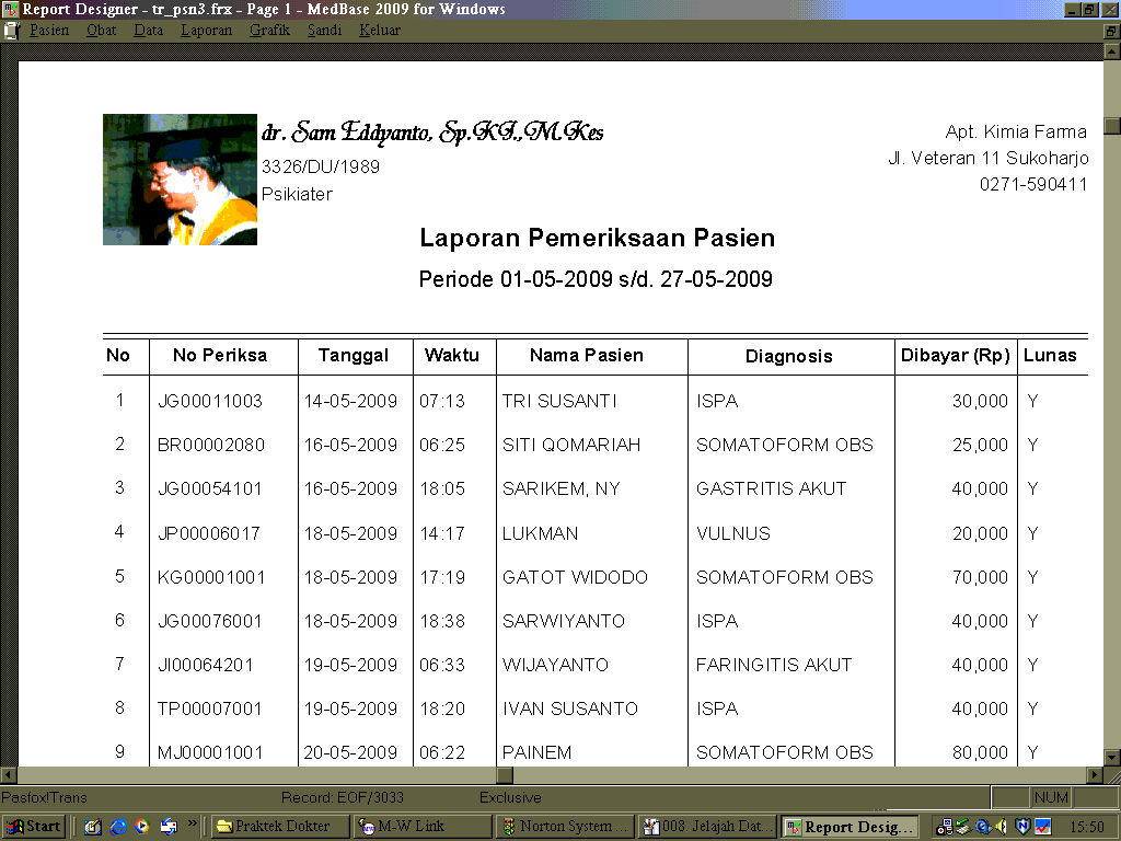 MedBase, Rekam Medik Digital: Laporan Pasien