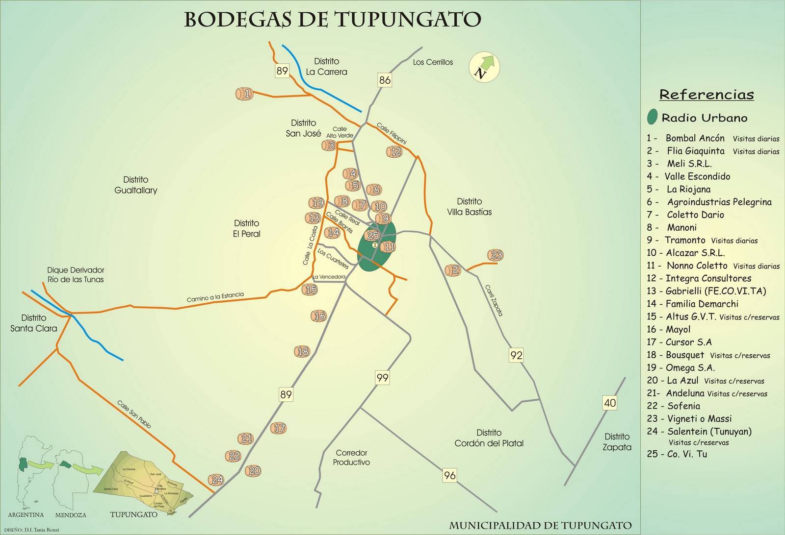 Cepas y Sabores: MAPA DE BODEGAS EN TUPUNGATO