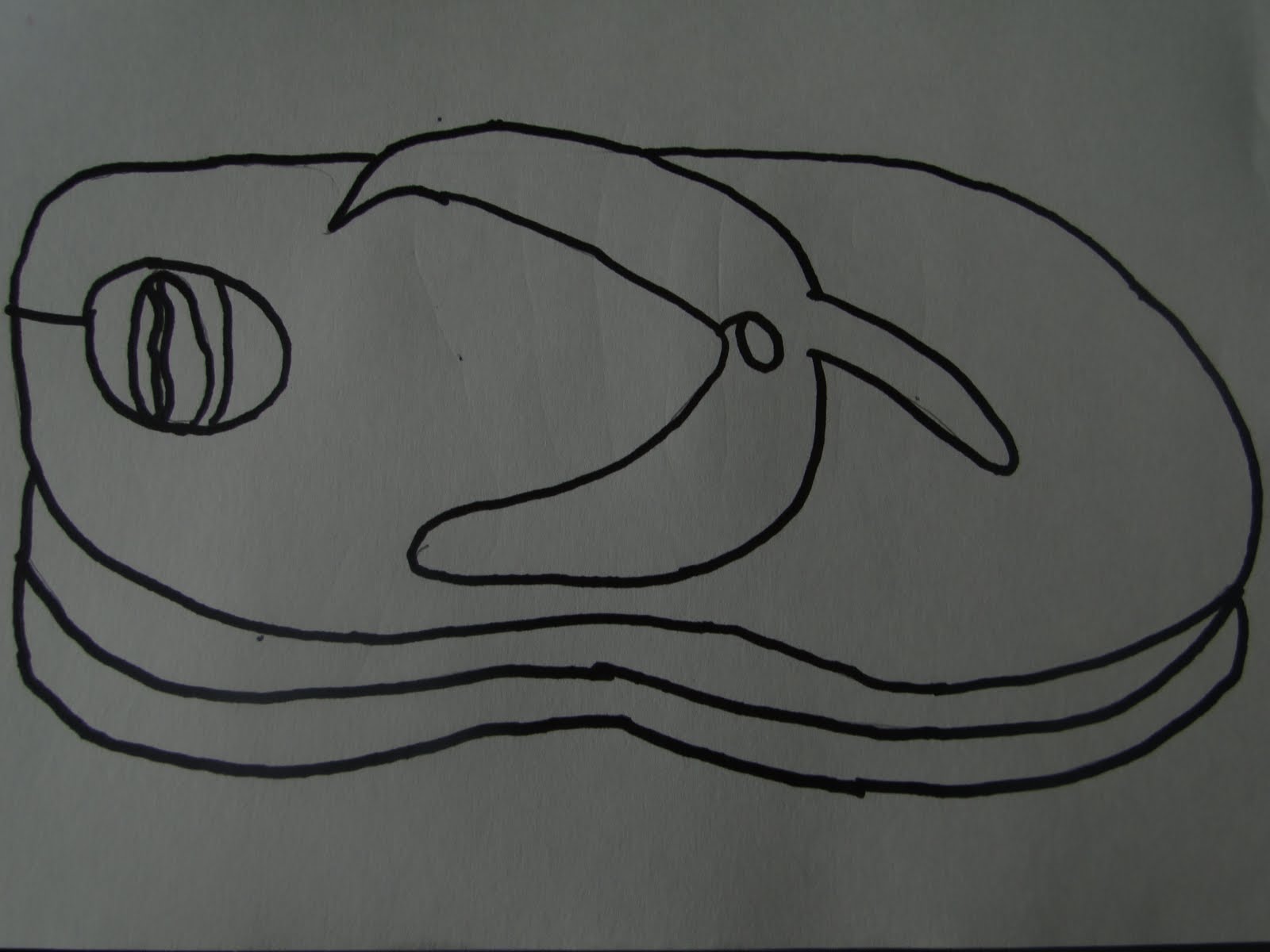 Avery Wood: Blind Contour Line Drawing: Old Shoe