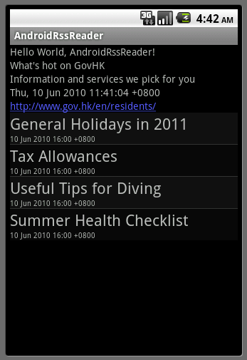 Android Er Apply Custom Adapter To Listview For Rss Reader