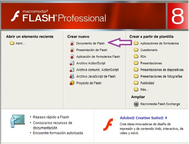 Tutorial Flash 8: Identificar los Elementos de la Ventana
