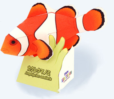 Paper Aquarium - Clown Fish Paper Model : Pepakura Corner