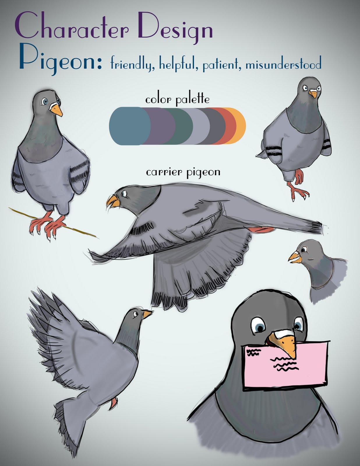 Airmail: Character Design: Pigeon