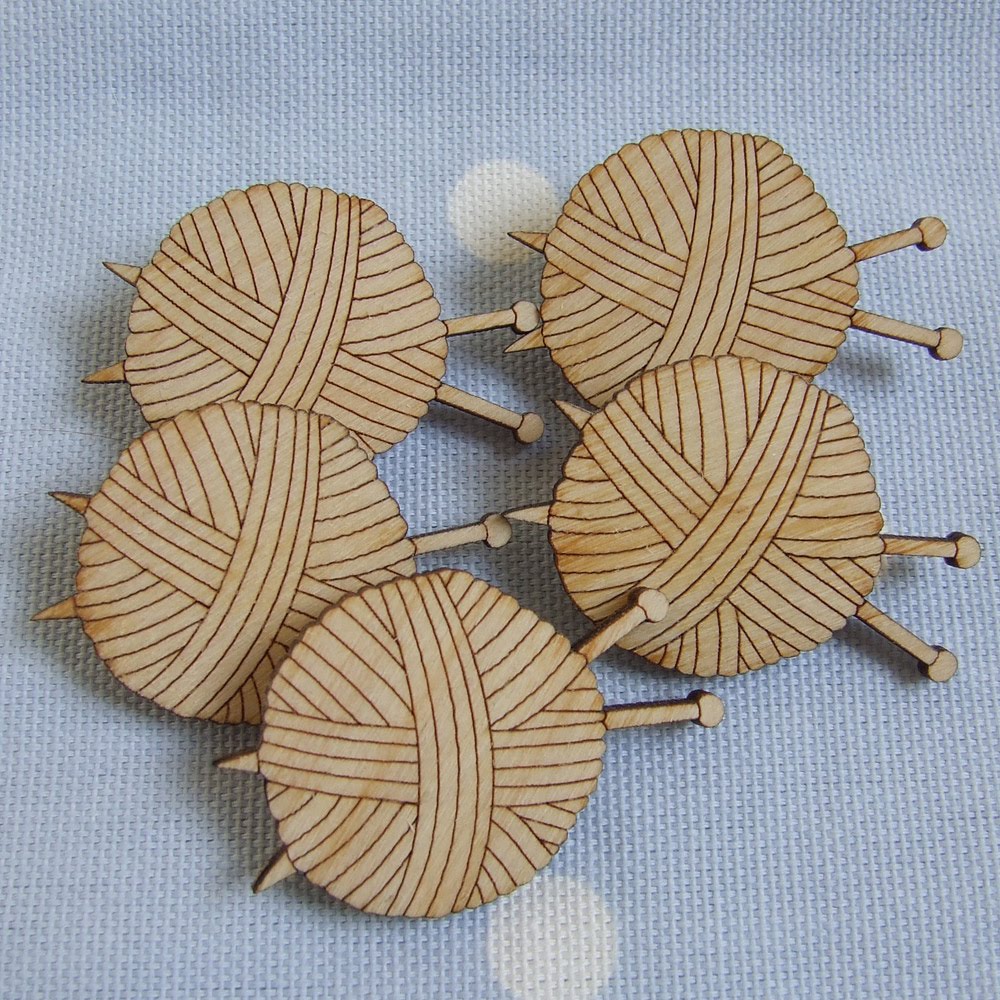Hello Pushkin!: NEW! Wooden Knitting Badges
