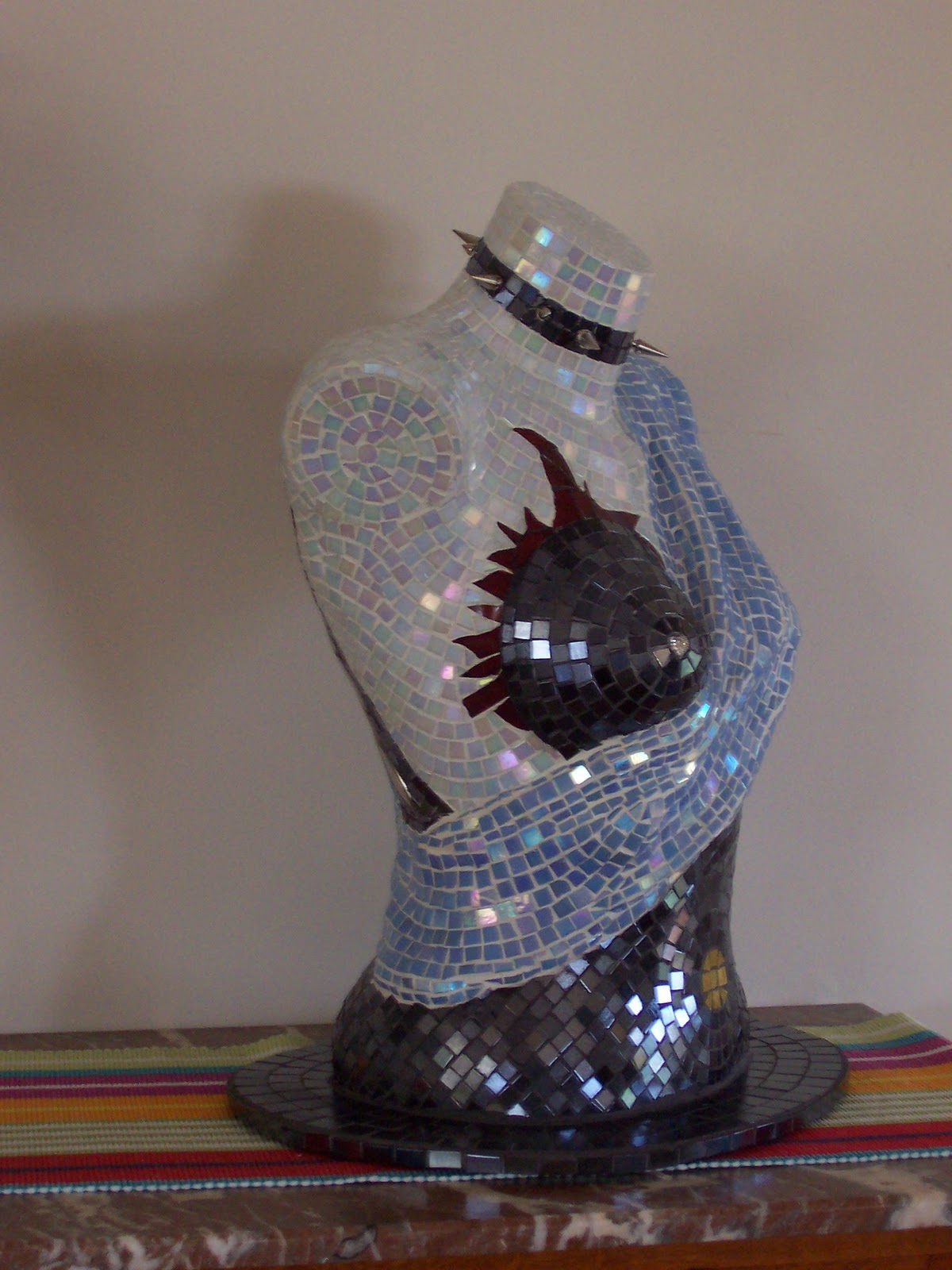 Glass Mosaic Torso: Glass Mosaic Torso "Fallen Angel"