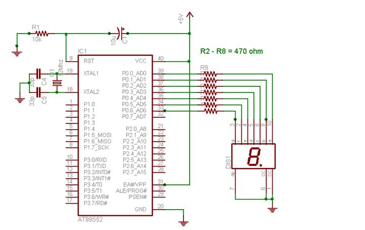 INTERFACING OF SEVEN-SEGMENT DISPLAY TO 8051