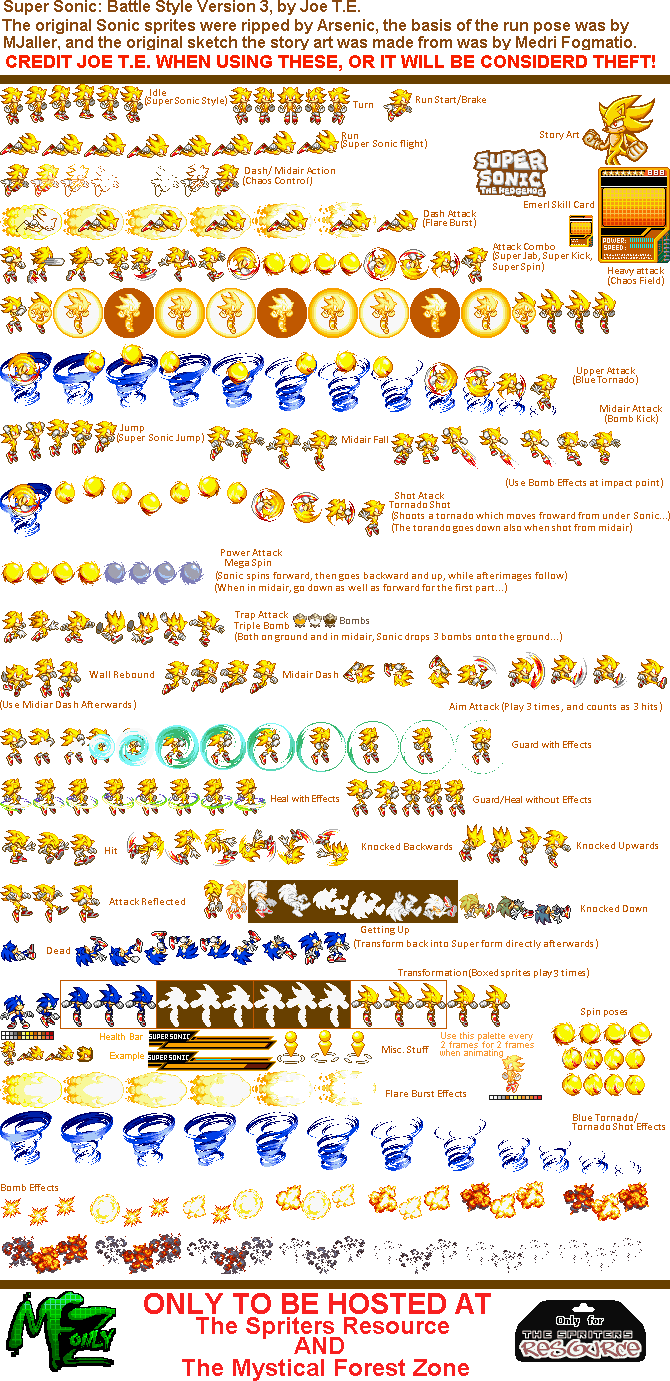 sonic and shadow games: Super Sonic 16 Sprites!
