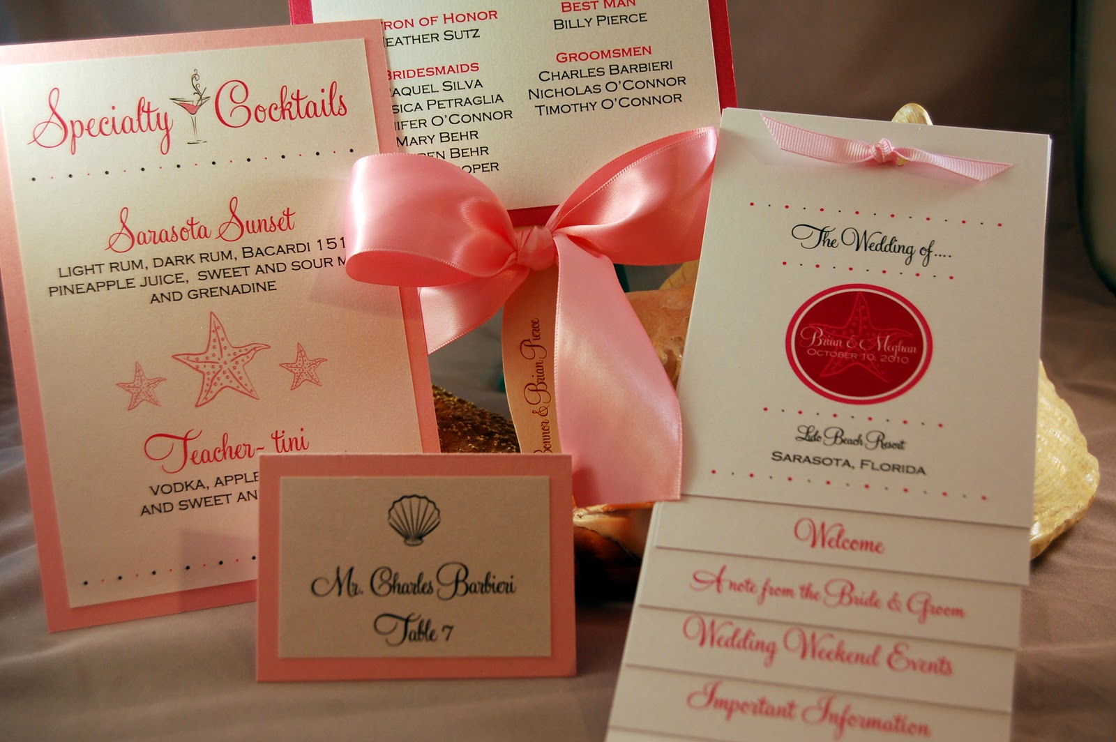 Fine Prints: Meg's Star Fish Wedding Accesories - Program Fans, Place ...