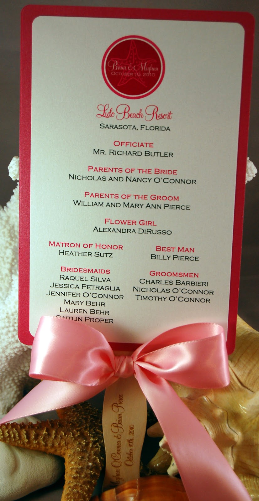 Fine Prints: Meg's Star Fish Wedding Accesories - Program Fans, Place ...
