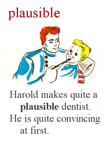 My First Dictionary: Today's word is plausible