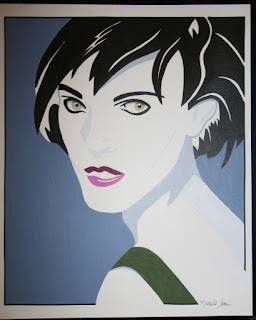 Nicole Lombardo: Patrick Nagel Painting of lady - Original by me
