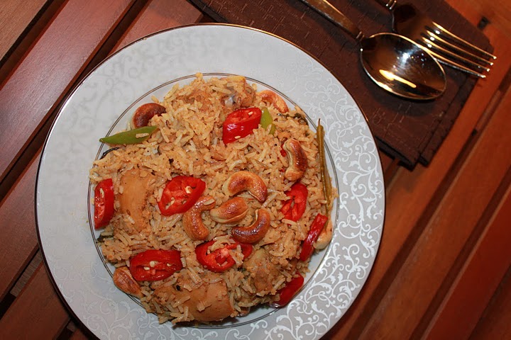 Malay Chicken Biryani with Roasted Cashew Nuts