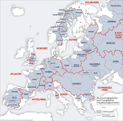 Karte Der Europäischen Meere Und Flüsse